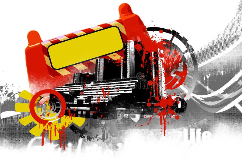 Emo city stock illustration. Illustration of worker, splatter - 5099917