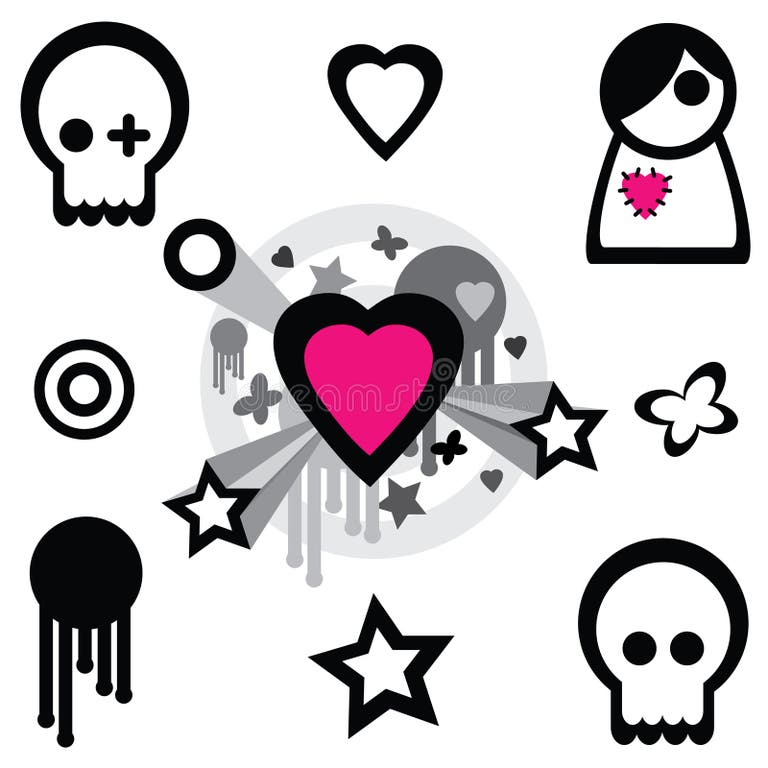 Emo design elements stock vector. Illustration of girls - 5218020