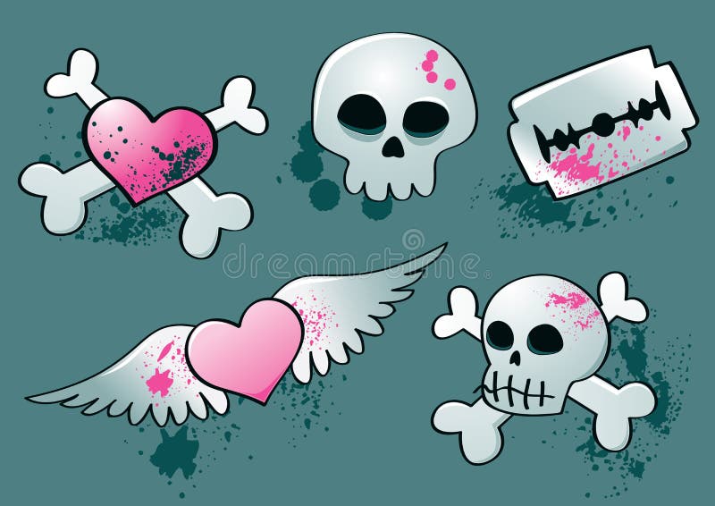 Emo Design Elements stock vector. Illustration of design - 43087518