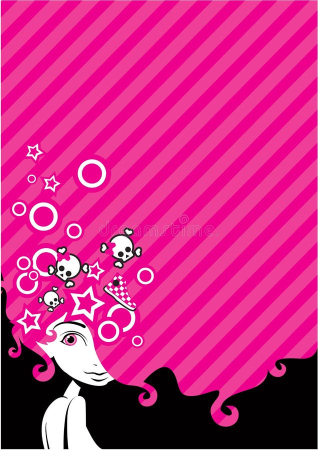 Emo girl stock vector. Illustration of frame, desig, emotions - 10655969