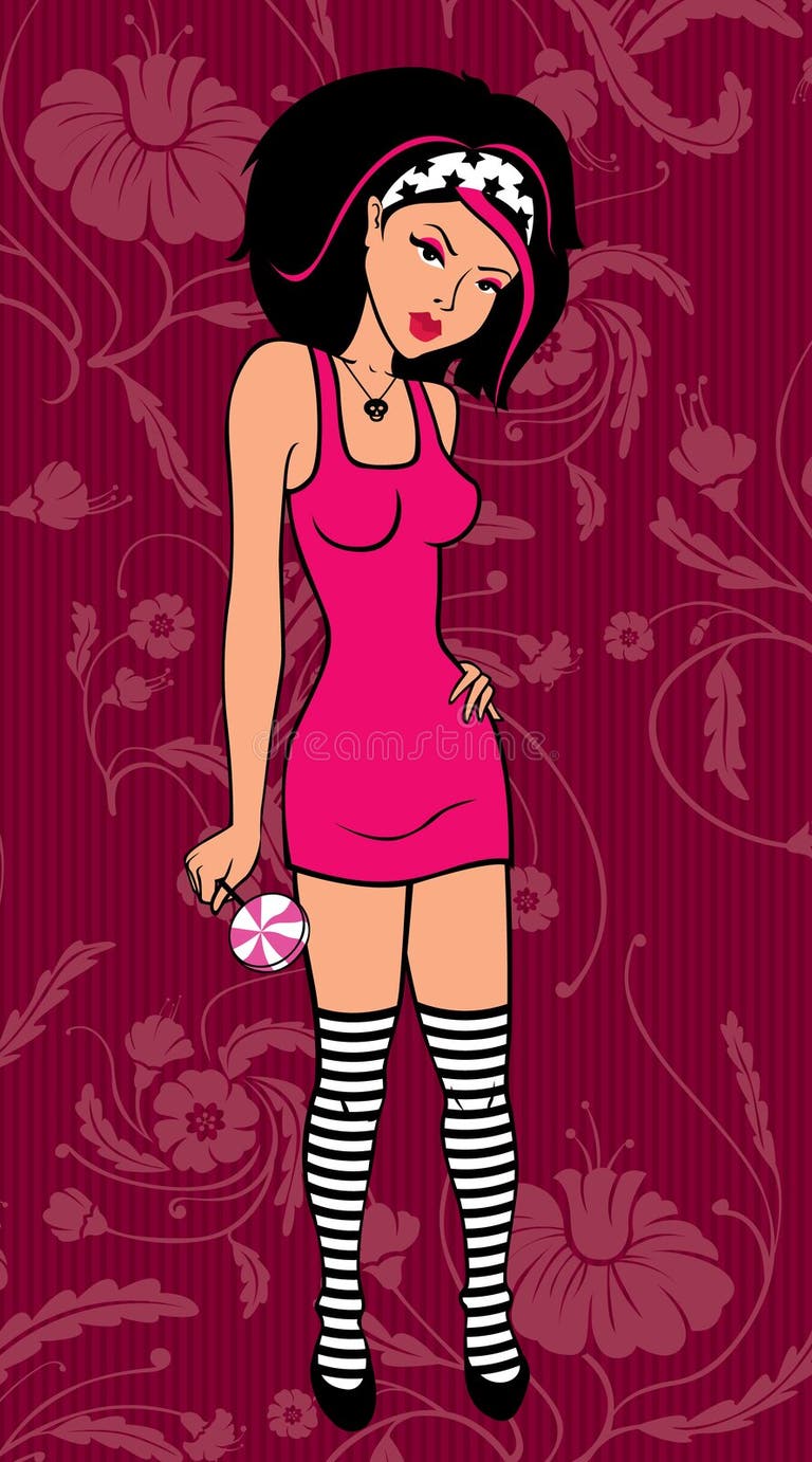 Emo Pin Up Girl Stock Illustrations – 3 Emo Pin Up Girl Stock ...