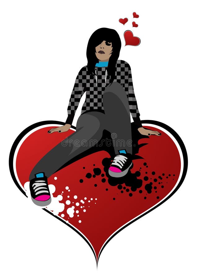 Emo girl stock vector. Illustration of emotion, youth - 7480558