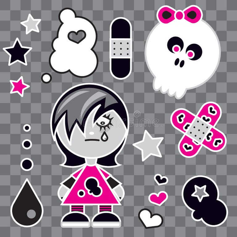 Cartoon Emo Girl Stock Illustrations – 777 Cartoon Emo Girl Stock ...