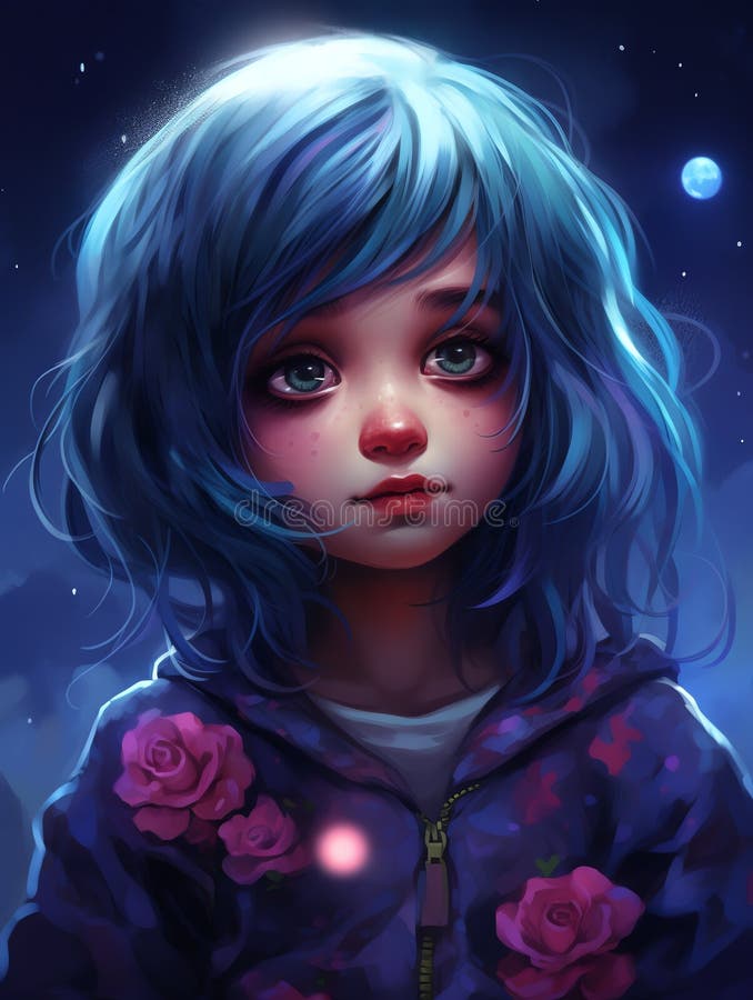 Emo Girl on the Moon Photo Illustration of Emo Stock Illustration ...