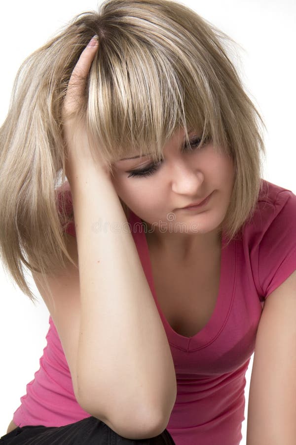 Emo Girl In Pink On A White Background Picture. Image: 7889925