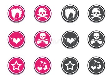 Emo Icon Set stock vector. Illustration of internet, isolated - 7953553