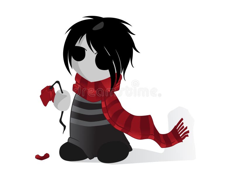 Emo Kid with Flower stock vector. Illustration of alone - 10493755