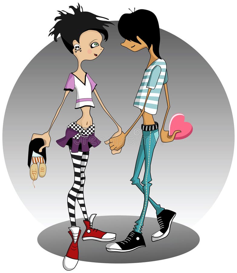 Emo-kids stock vector. Illustration of adolescence, black - 13661142