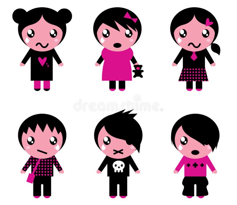Kids Emo Stock Illustrations – 209 Kids Emo Stock Illustrations ...