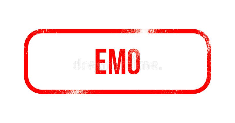 Emo - Red Grunge Rubber, Stamp Stock Illustration - Illustration of ...