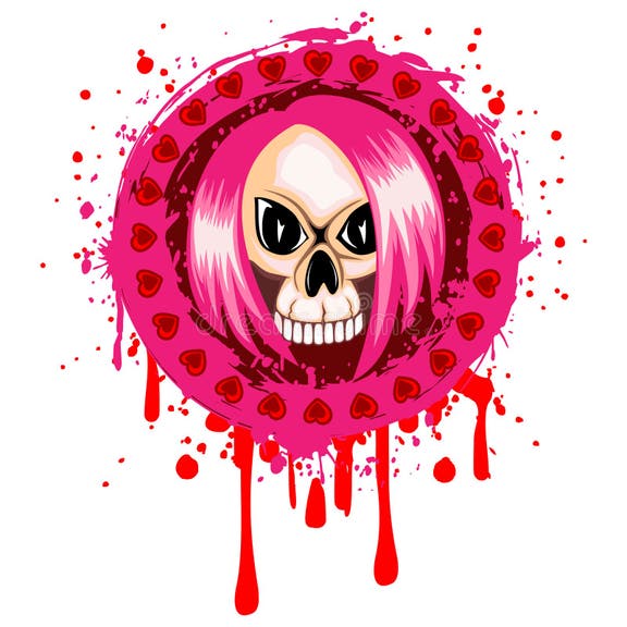 Emo_skull ilustración del vector. Ilustración de espeluznante - 91857393