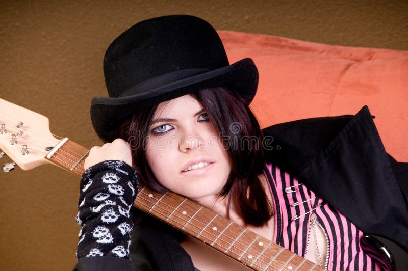 Emo Star stock photo. Image of casual, laying, bowler - 5089134