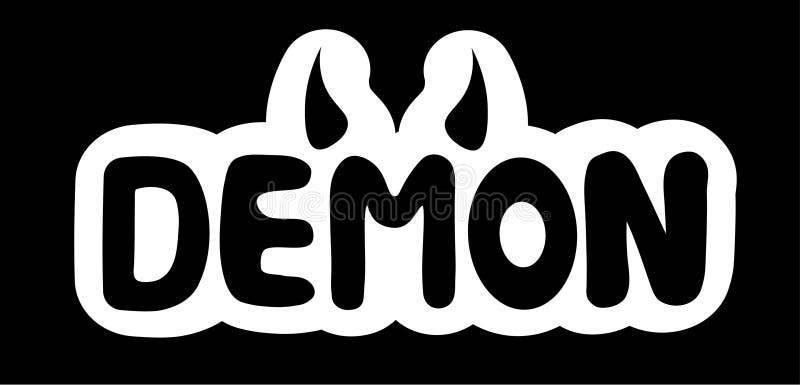 Emo Sticker Demon. Y2k Style. Lettering. Vector Flat Illustration ...
