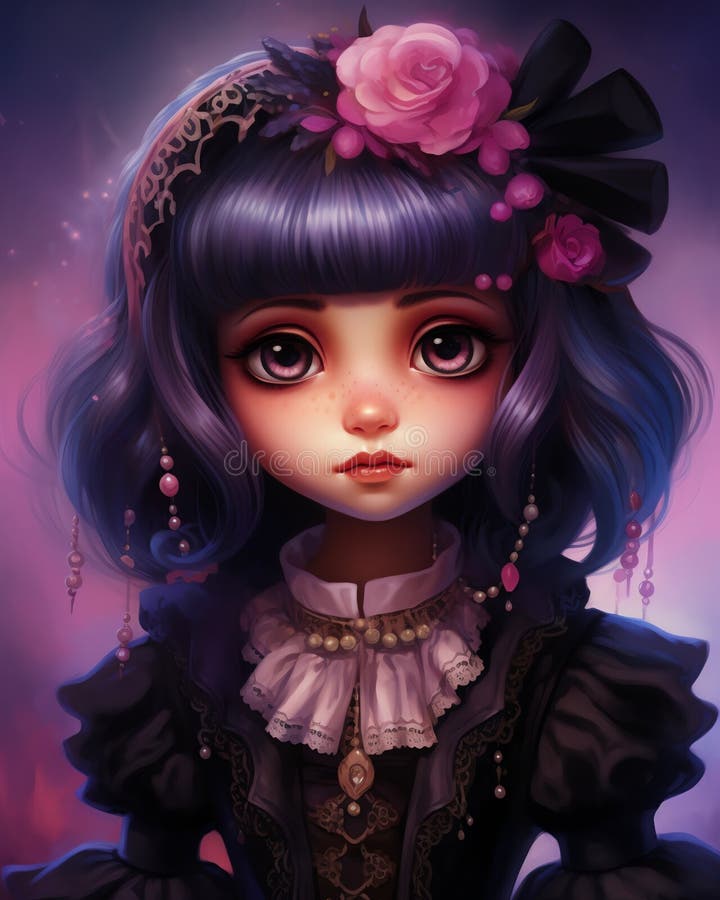 Emo Victorian Girl Photo Illustration of Asian Stock Illustration ...
