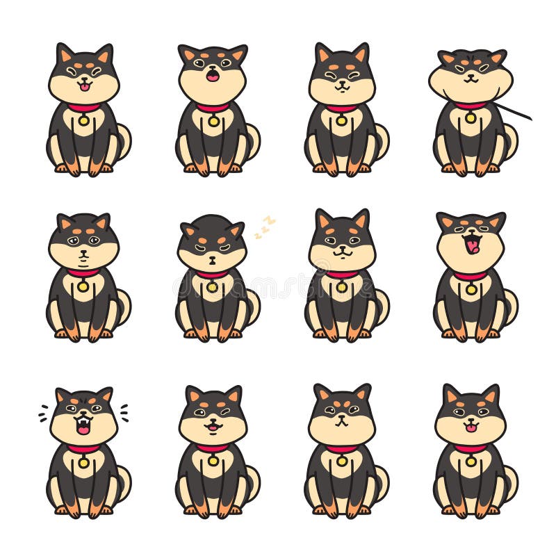 Sistema Grande Del Vector Del Shiba Del Inu De La Cabeza De Las ... Sistema Grande Del Vector Del Shiba Del Inu De La Cabeza De Las ...