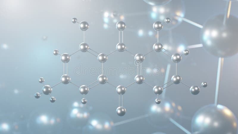 Emodin Molecular Structure, 3d Model Molecule, Anthraquinone Family ...