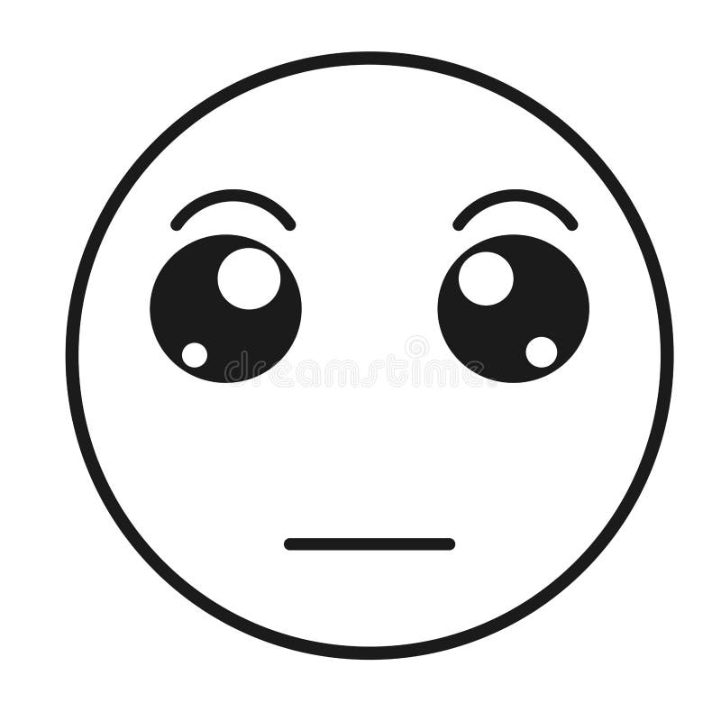 Emogy face Kawaii style stock illustration. Illustration of sign - 83281670