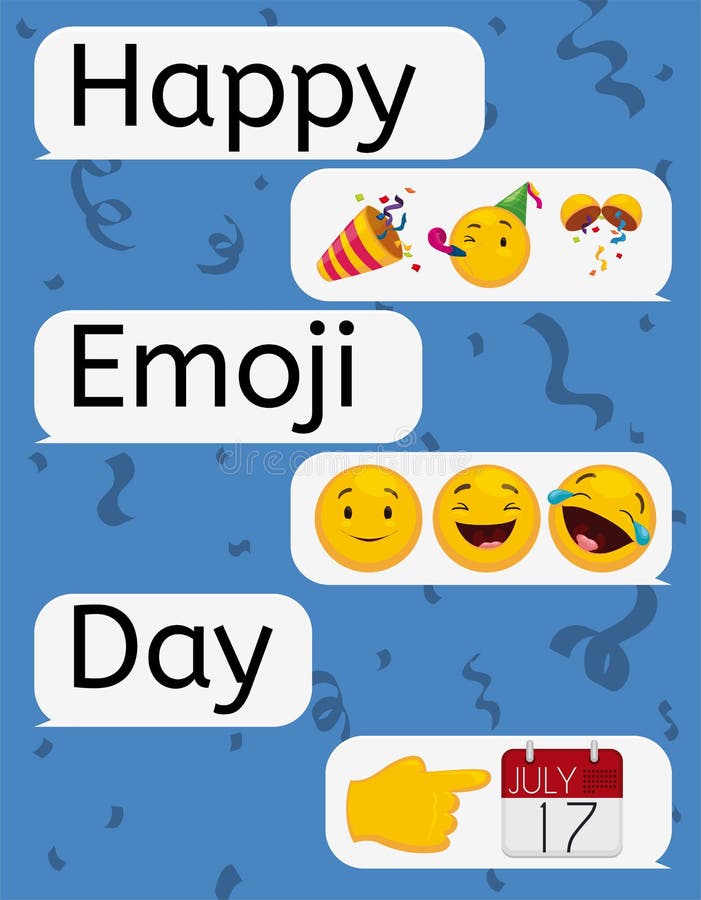 Chat and Party with Emoji Celebrating Its Day, Vector Illustration ...