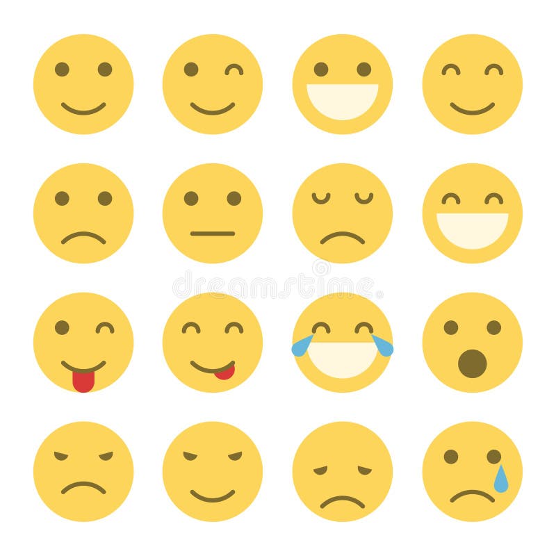 Emoji affronta le icone illustrazione vettoriale. Illustrazione di ...
