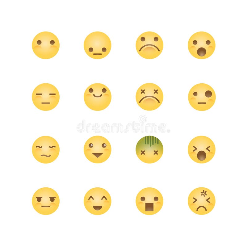 Emoji Set Flat Stock Illustrations 23 409 Emoji Set Flat Stock