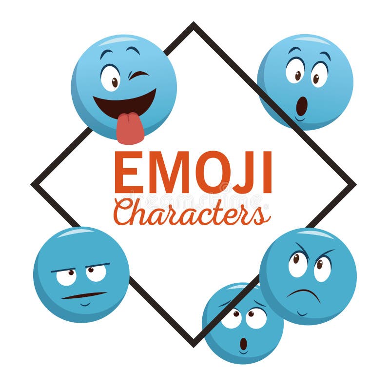 Emoji chat characters stock vector. Illustration of cartoon - 108546286