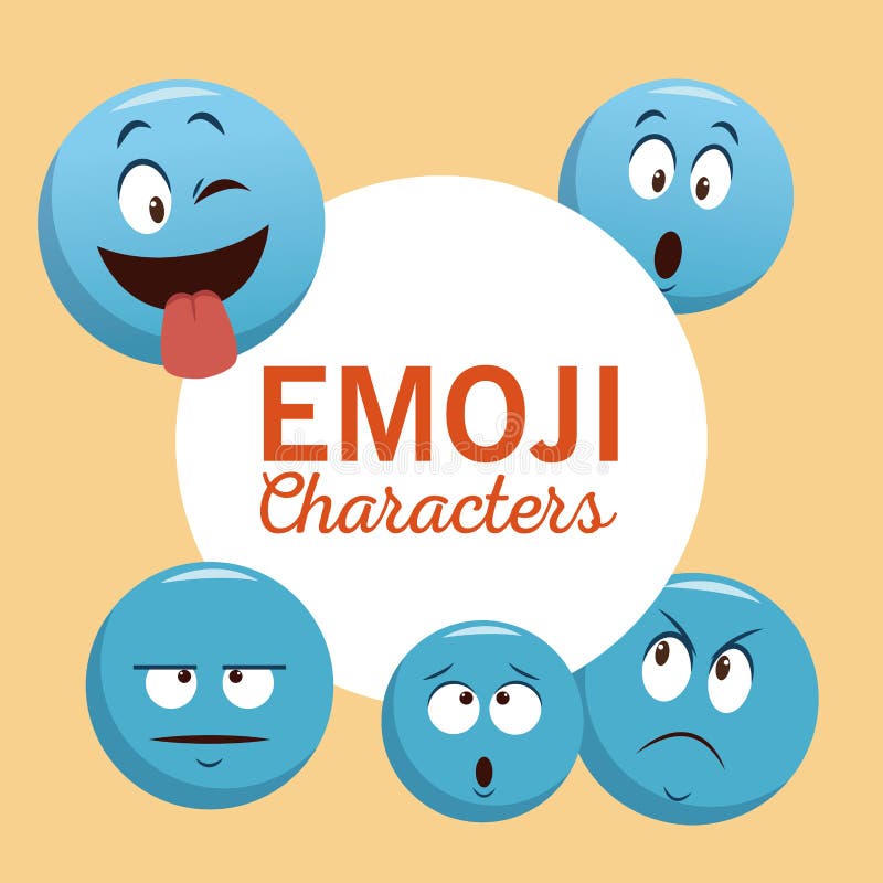 Emoji chat characters stock vector. Illustration of happy - 108546283