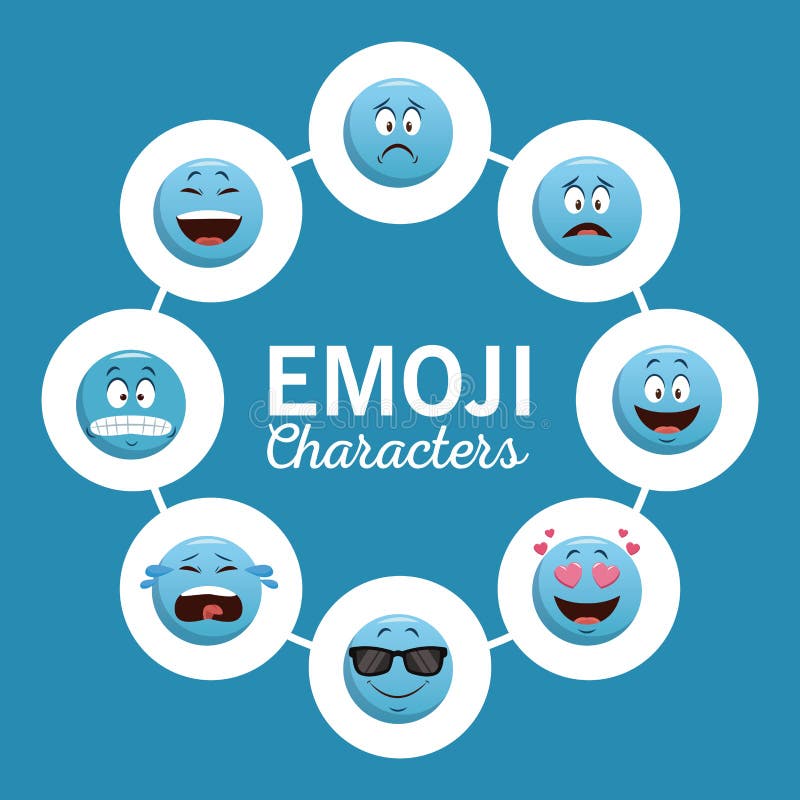 Emoji chat characters stock vector. Illustration of background - 108546292