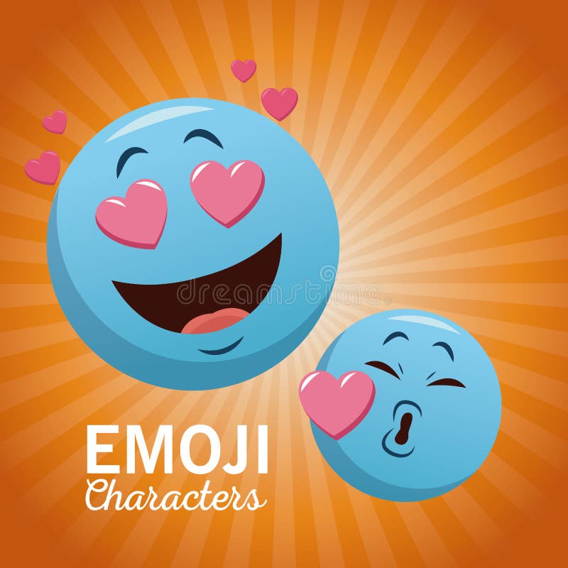 Emoji chat characters stock vector. Illustration of background - 108546512