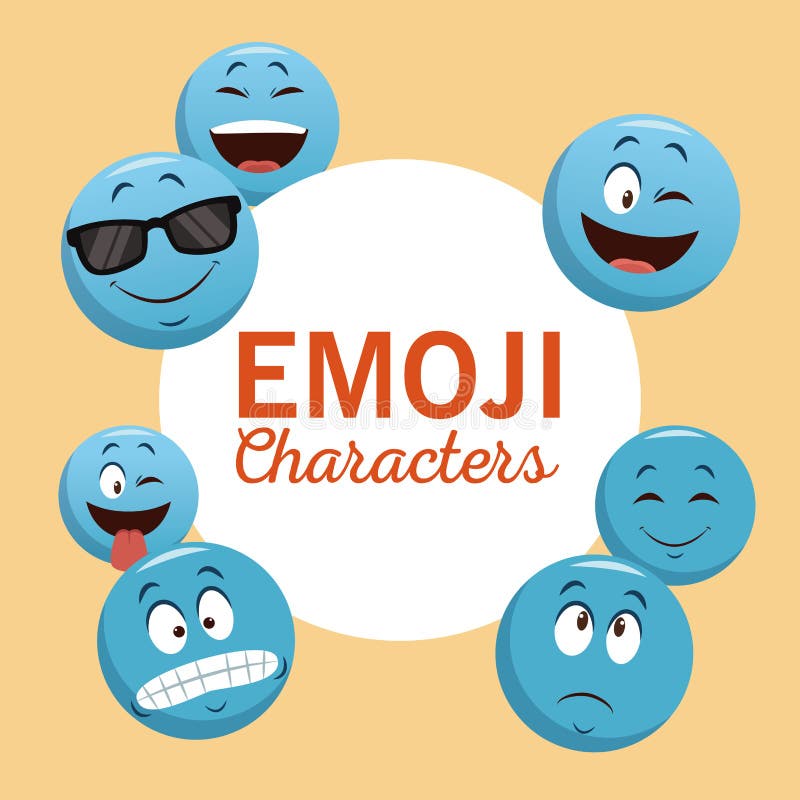 Emoji chat characters stock vector. Illustration of emotional - 108766433