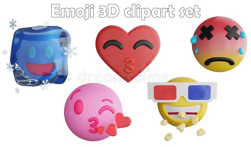 Emoji Clipart Element ,3D Render Emoji and Emoticon Concept Isolated on ...
