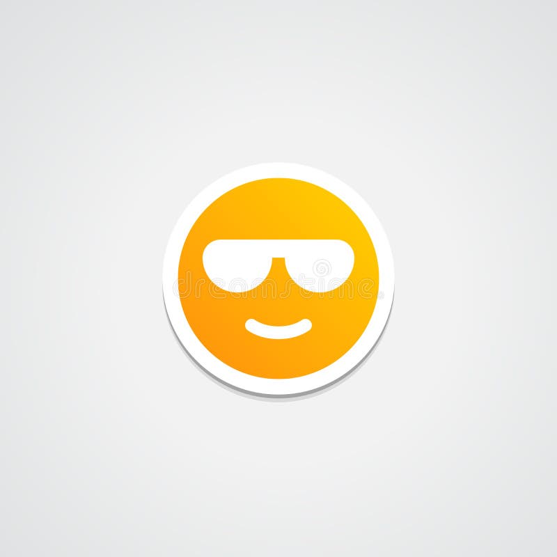 Emoji Cool Sunglasses Sticker Stock Illustration - Illustration of ...