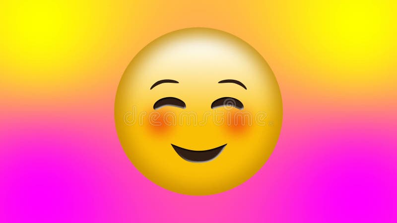 Emoji De Rougissement Et De Sourire Clips Vidéos - Vidéo du fond ...