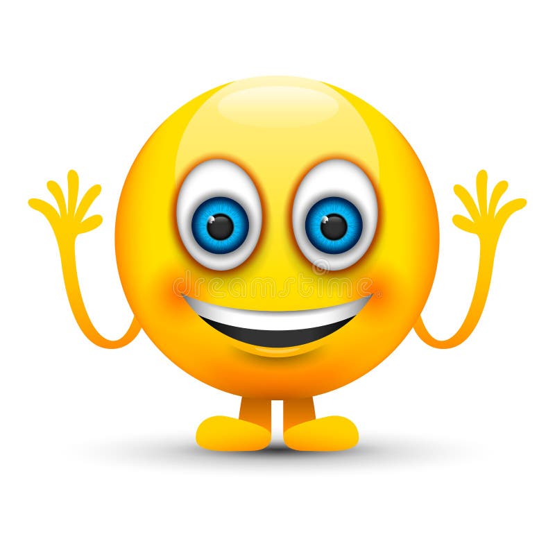 Grands Yeux Bruns De Sourire D'emoji Illustration de Vecteur ...
