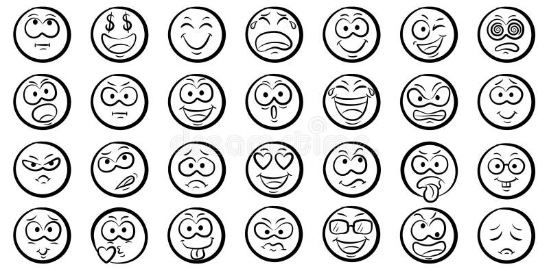 Various Round Emotions Stock Illustrations – 271 Various Round Emotions ...