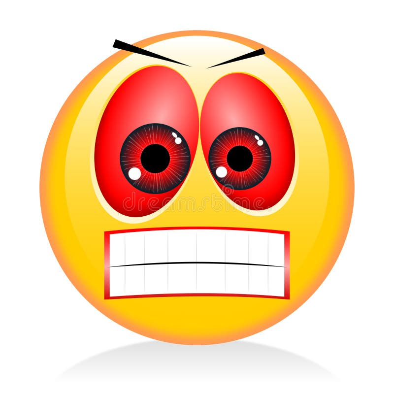 Emoticon En El Icono De La Cólera, Estilo Simple Stock de ilustración ...