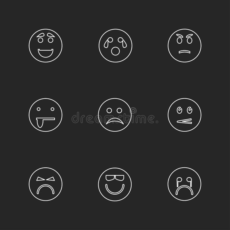 Emoji, Emoticons, Eomtions, Smileys, Eps Pictogrammen Geplaatst Vector ...
