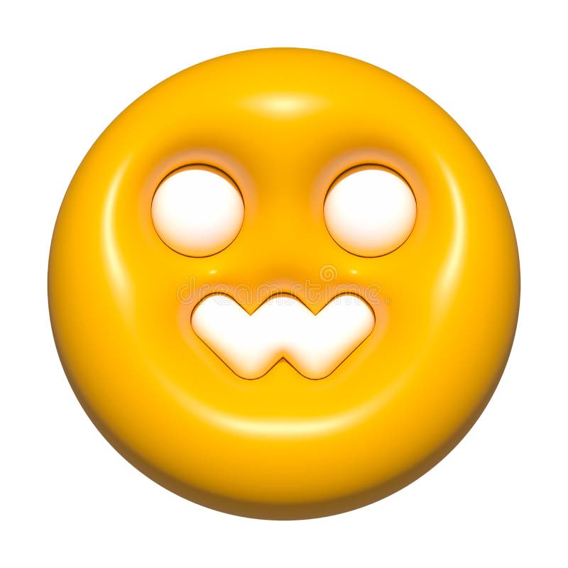 Emoji Face 3d Icon Yellow, 3d Emoji Circle Face Stock Illustration ...
