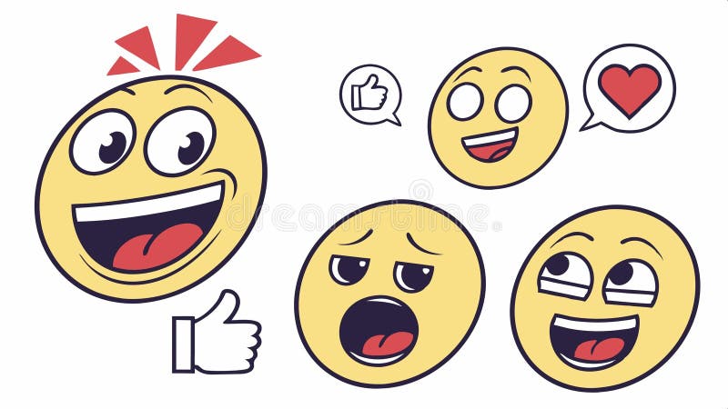 Emoji Faces Collection, Representing Emotions, Expressions, and Digital ...