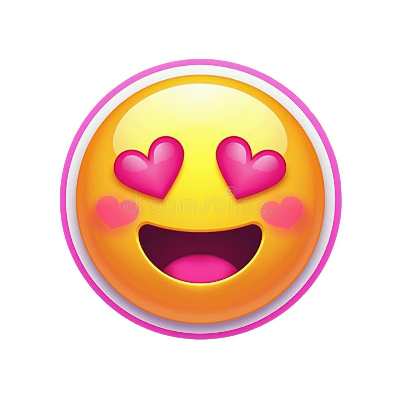 Emoji with Heart Eyes and Blushing Cheeks Stock Illustration ...