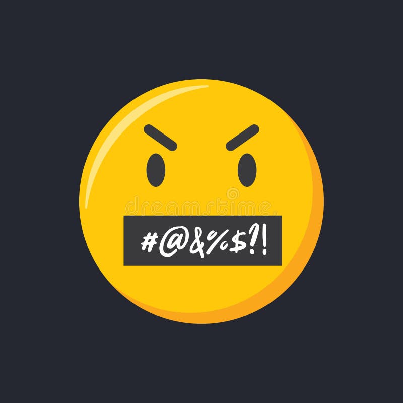 Emoji Icon. Angry and Evil Emoticon, Vector Illustration Stock Vector ...