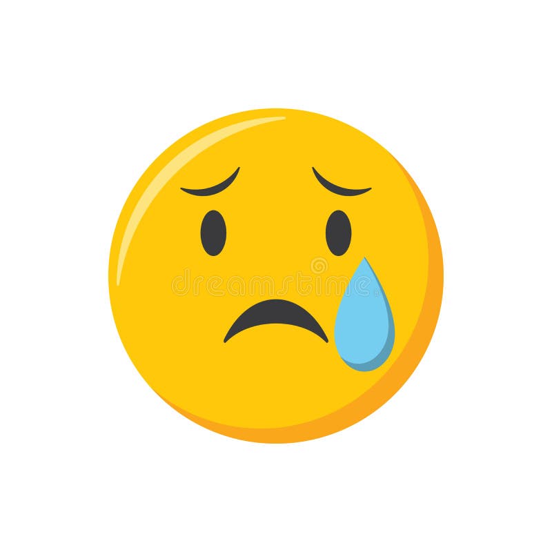 Emoji Icon. Sad and Crying Emoticon, Vector Illustration Stock Vector ...
