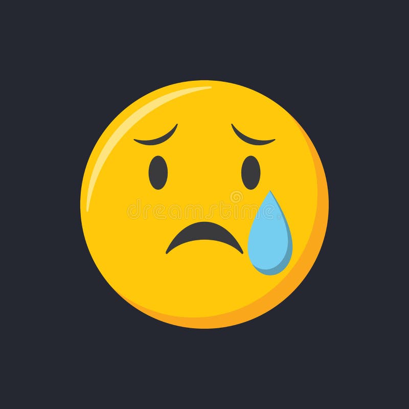Emoji Icon. Sad and Crying Emoticon, Vector Illustration Stock Vector ...