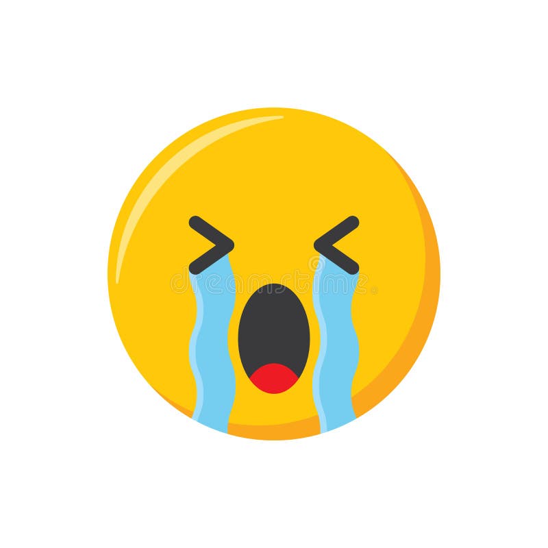 Emoji Icon. Sad and Crying Emoticon, Vector Illustration Stock Vector ...
