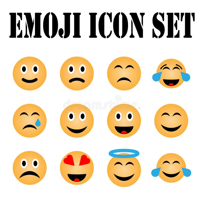 Emoji icon set design stock vector. Illustration of emotion - 216026766