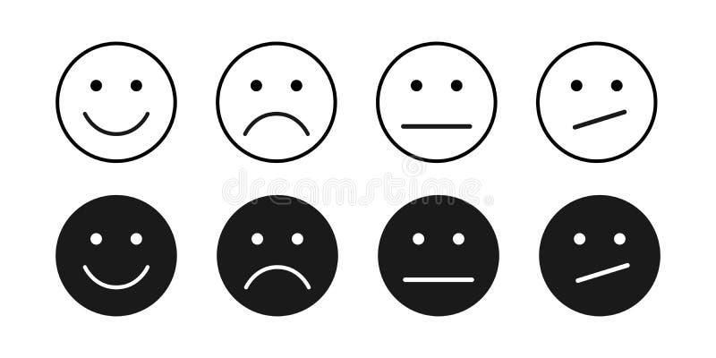Emoji Icon Set. Emotions. Faces Stock Vector - Illustration of face ...