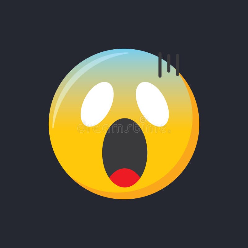 Emoji Icon. Shocked Face, Scared Emoticon Vector Illustration Stock ...