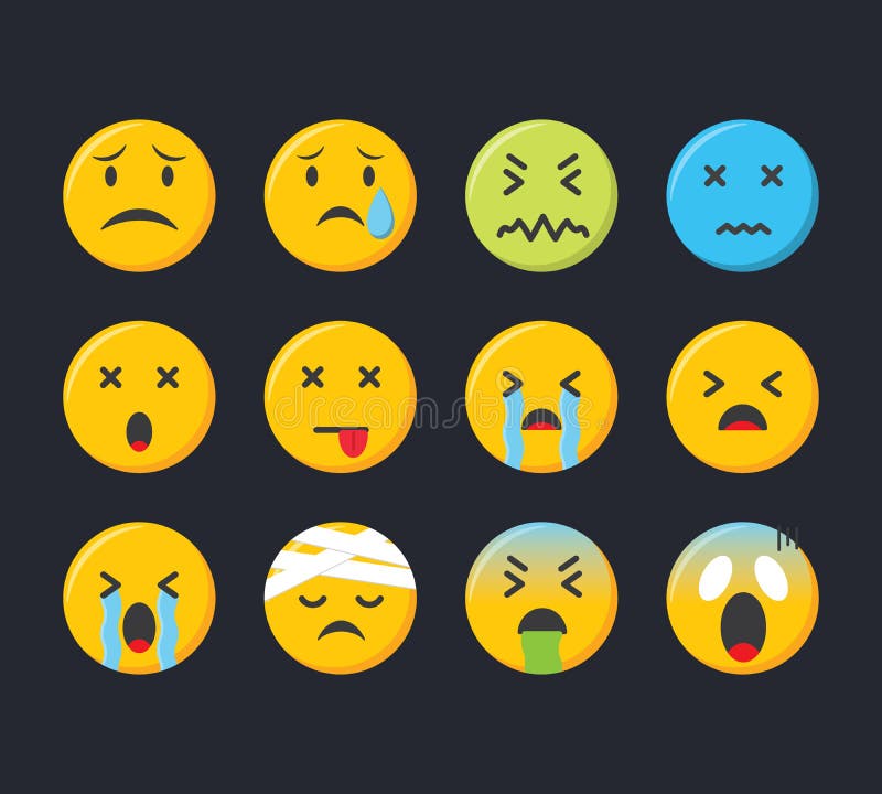 Emoji Icons Set. Emoticons Collection Vector Illustration Stock Vector ...