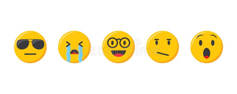 Emoji Icons Set. Emoticons Collection Vector Illustration Stock Vector ...