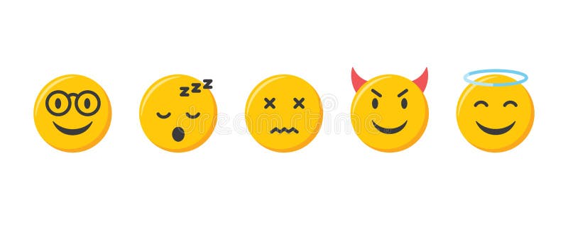 Emoji Icons Set. Emoticons Collection Vector Illustration Stock Vector ...