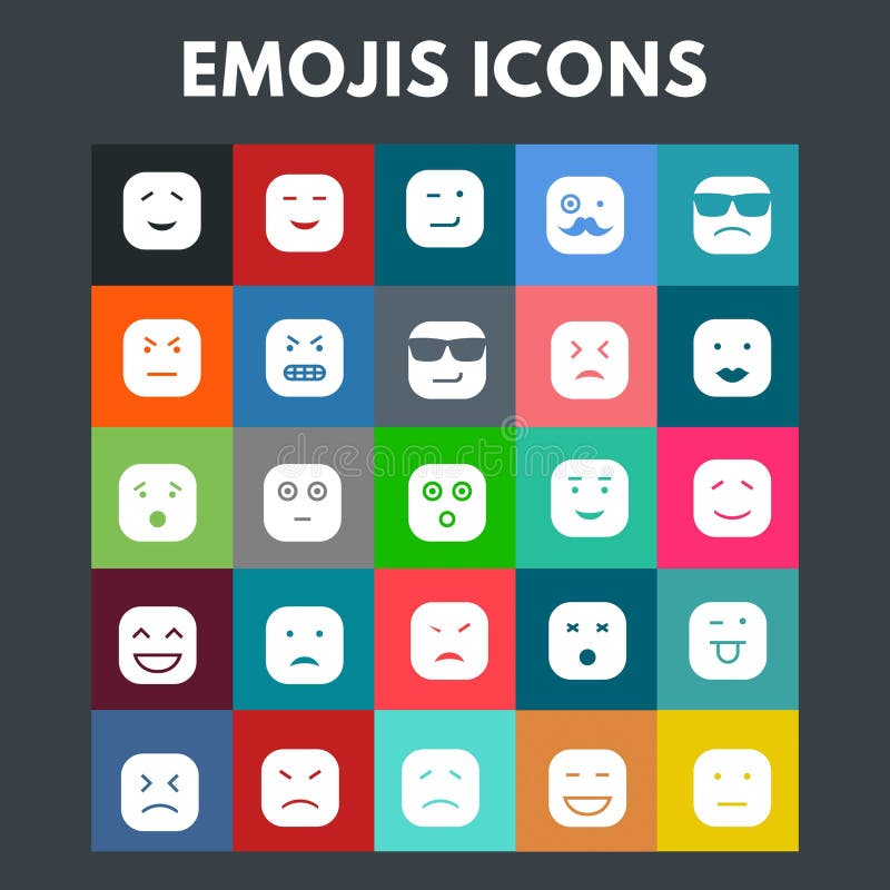 Emoji Icons stock vector. Illustration of smilies, joke - 120626972
